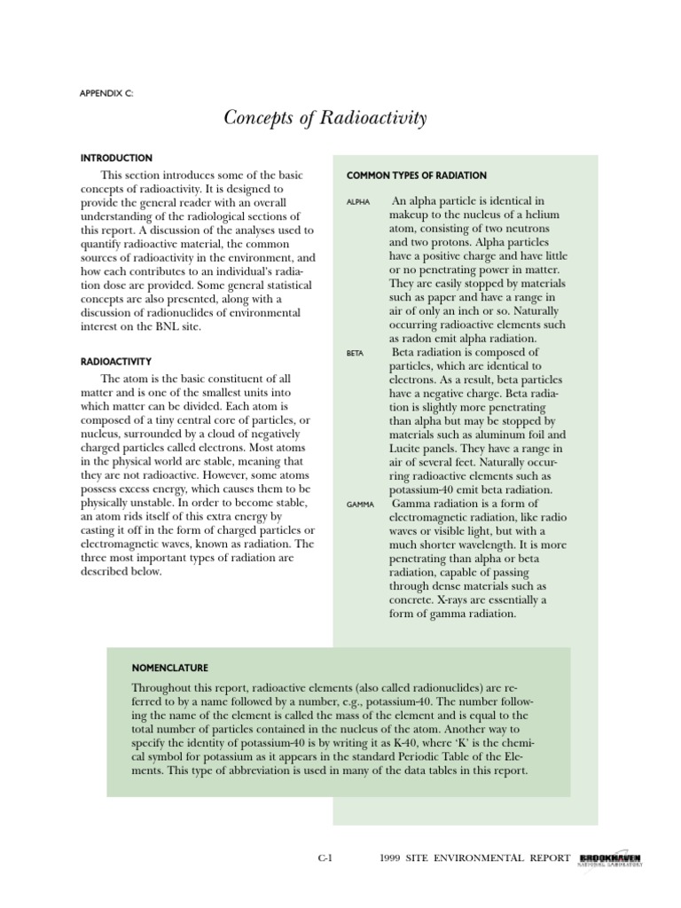 Concepts of Radioactivity: Common Types of Radiation | PDF | Ionizing ...