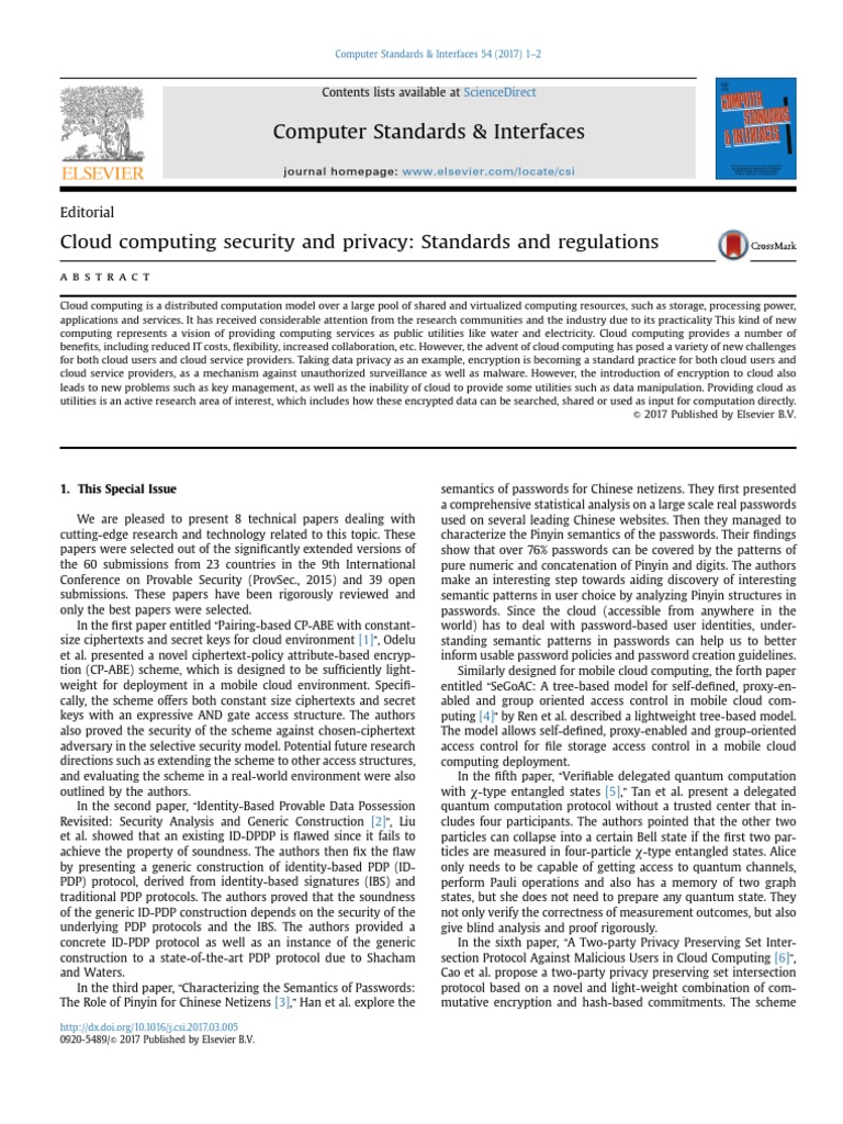 4.0cloud Computing Security and Privacy - Standards and Regulations ...