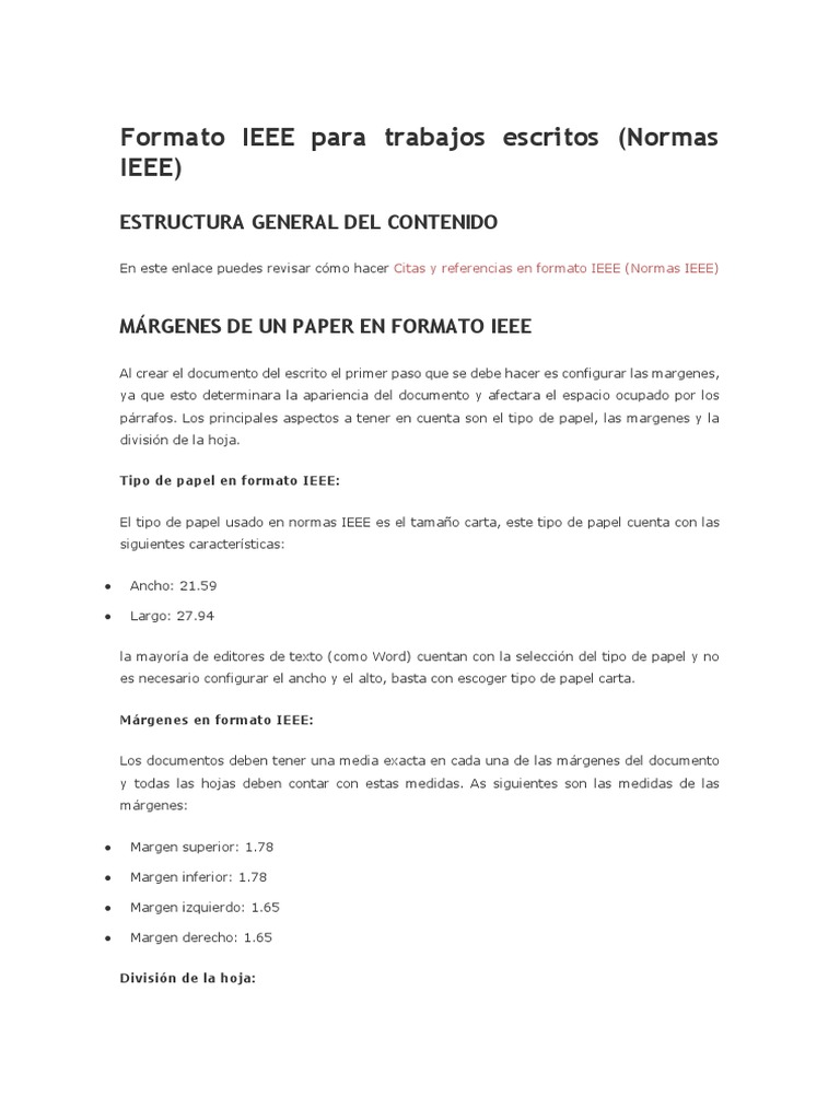 Formato IEEE Para Trabajos Escritos | Comunicación escrita | Texto