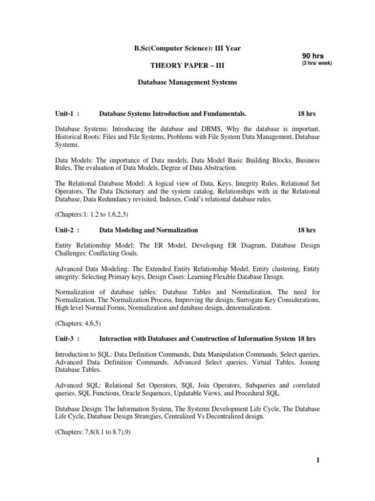 BSC Computer | PDF | Relational Database | Databases