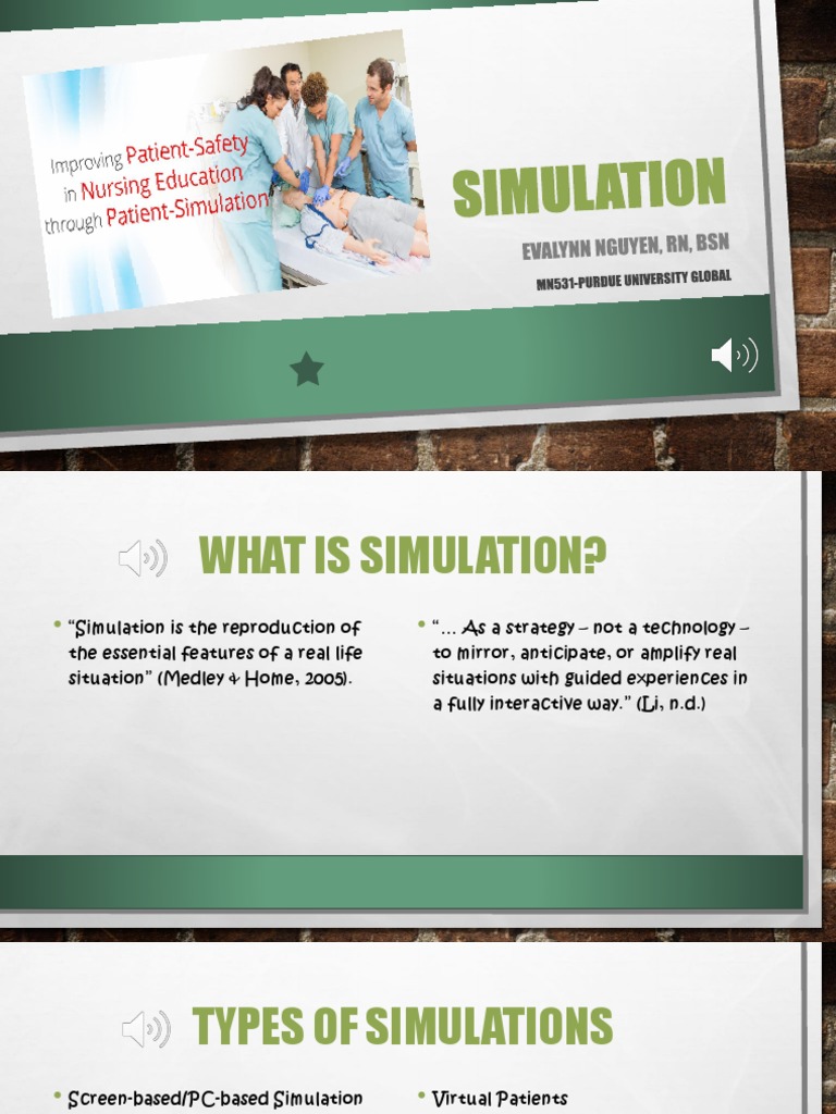 Unit 5-Simulation Powerpoint | PDF | Simulation | Nursing