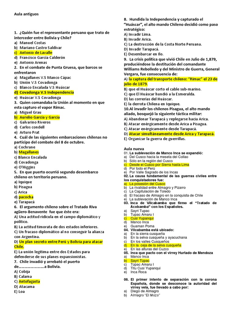 Examen 26 de Junio | PDF | América del Sur | Perú