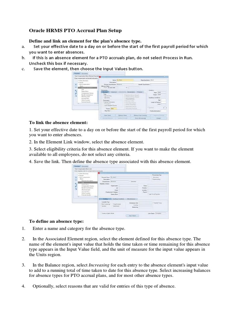 Oracle HRMS PTO Accrual Plan Setup | Download Free PDF | Accrual | Computing