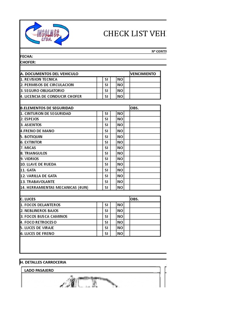 Checklist Camionetas | PDF