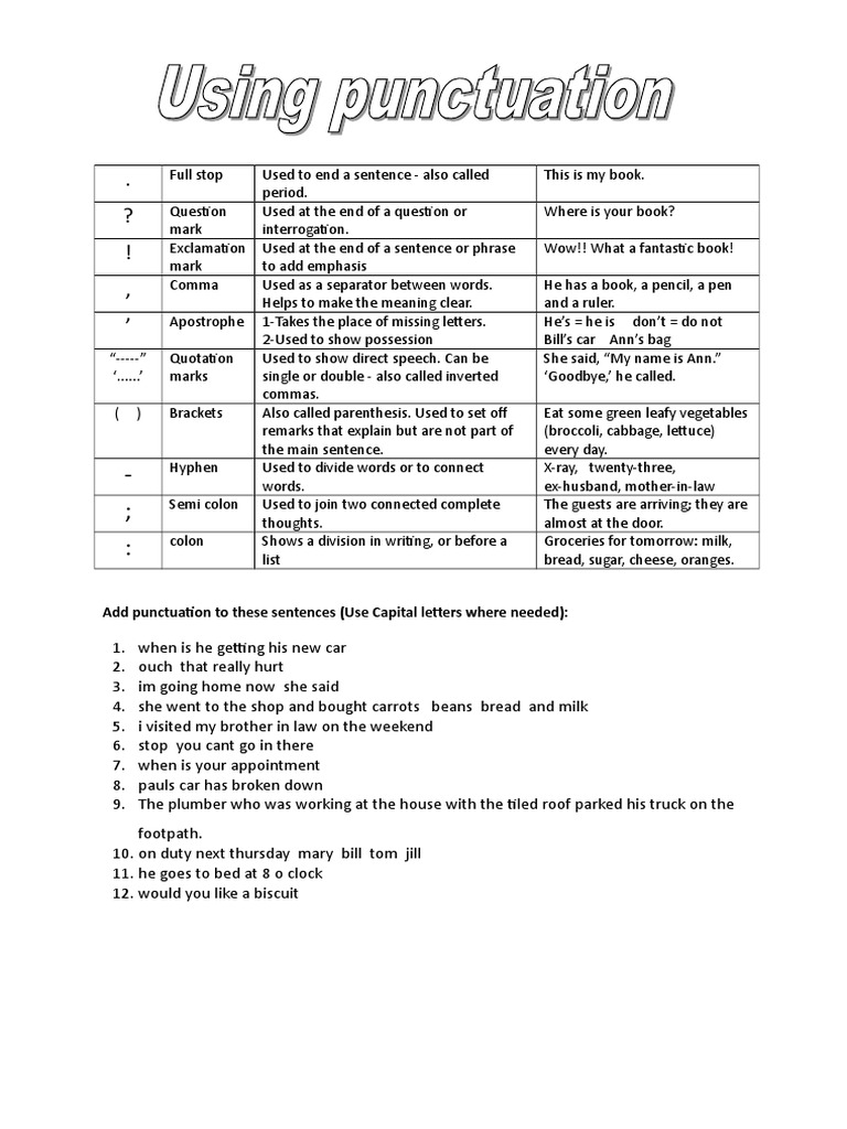 Punctuation Fun Activities | PDF | Punctuation | Reference