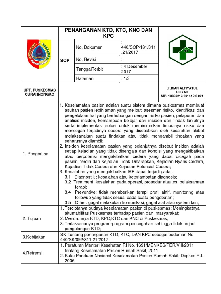 9.1.1.6 Sop KTD, KTC, KNC, KPC | PDF