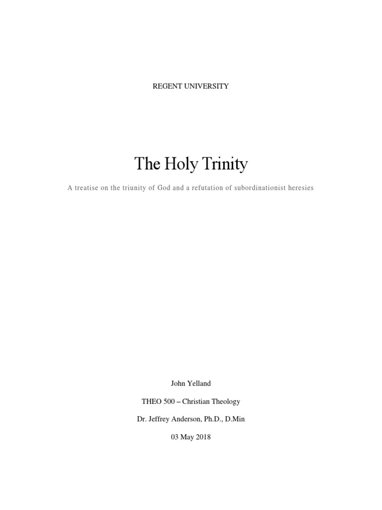 The Holy Trinity research paper | Trinity | God In Christianity
