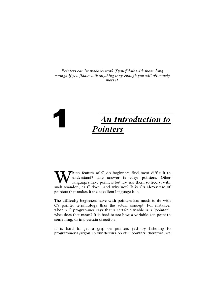 An Introduction To Pointers | PDF | Pointer (Computer Programming) | C ...