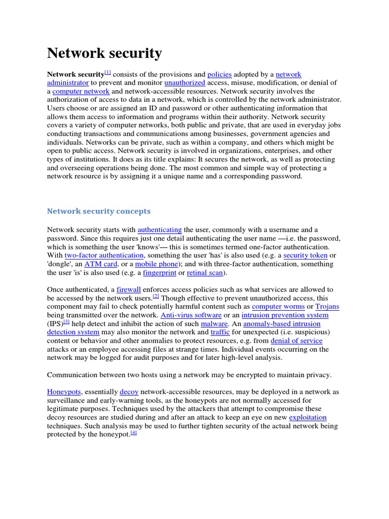 Network Security | PDF | Denial Of Service Attack | Network Security