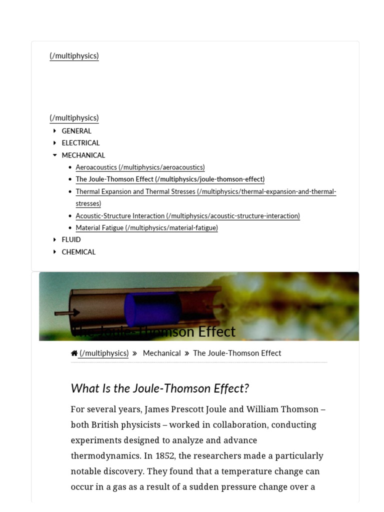 What Is The Joule-Thomson Effect? | PDF | Enthalpy | Temperature