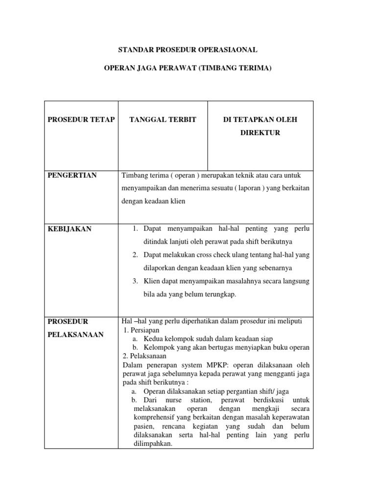 Spo Operan Dinas | PDF