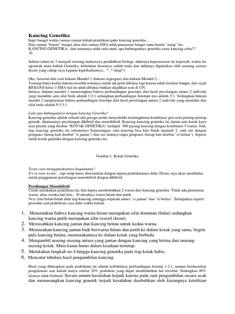 Kancing Genetika | PDF