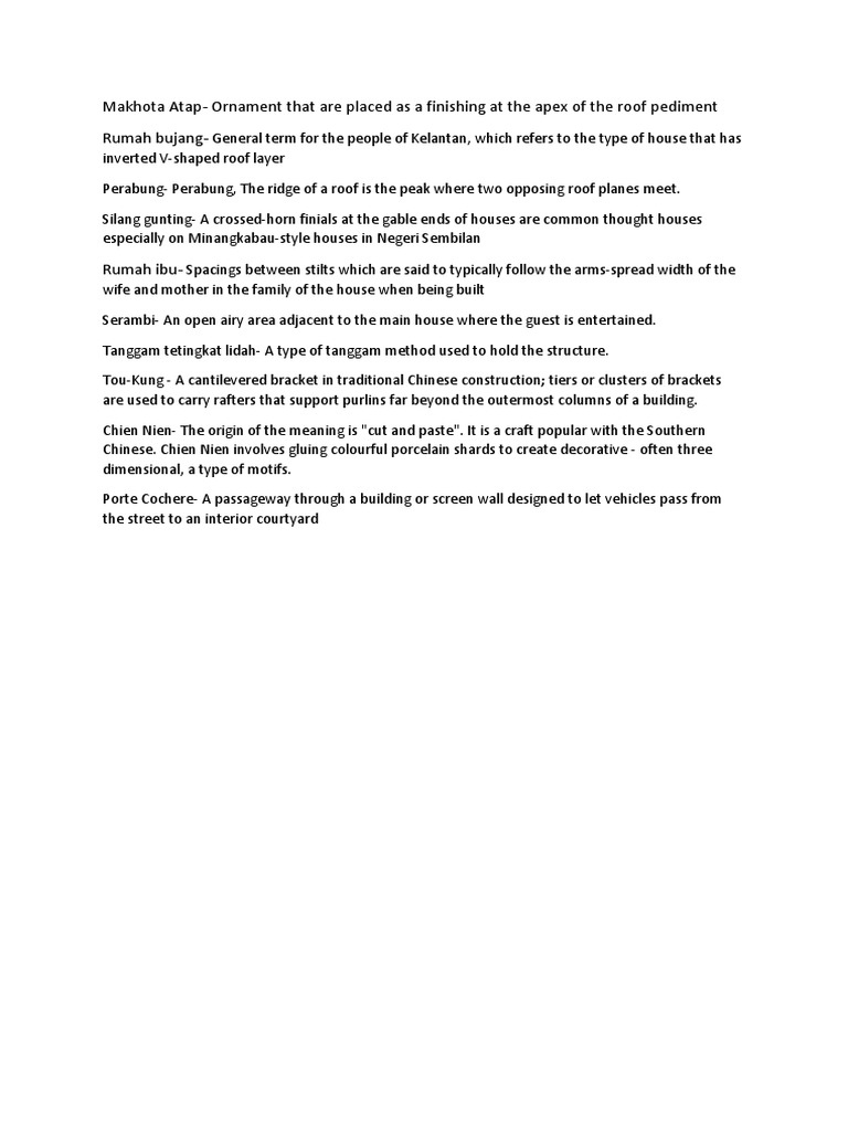 Definition of Traditional Houses | PDF