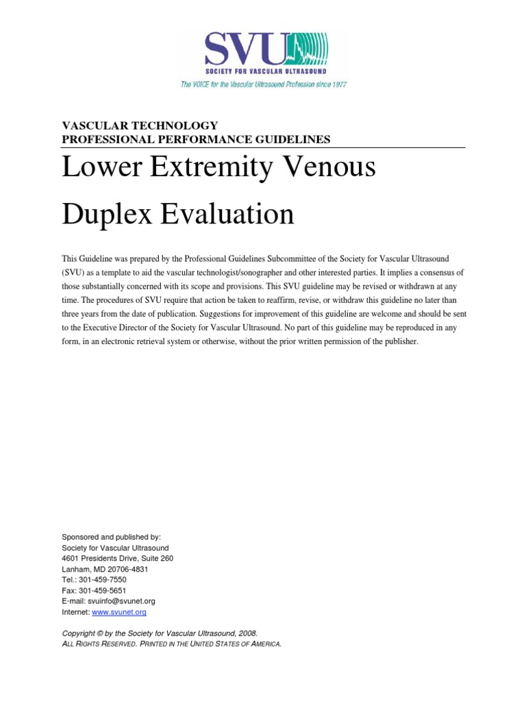 Lower Extremity Venous Duplex US | PDF | Medical Ultrasound | Vein