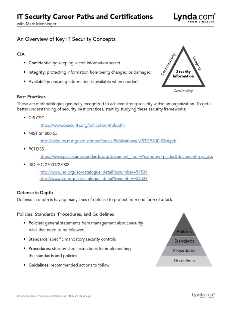 IT Security Career Paths and Certifications | PDF | Security ...
