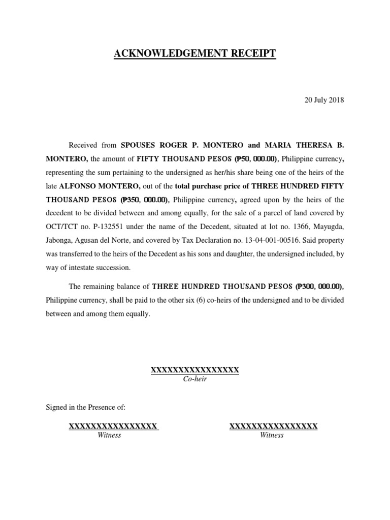 Acknowledgement Receipt | PDF