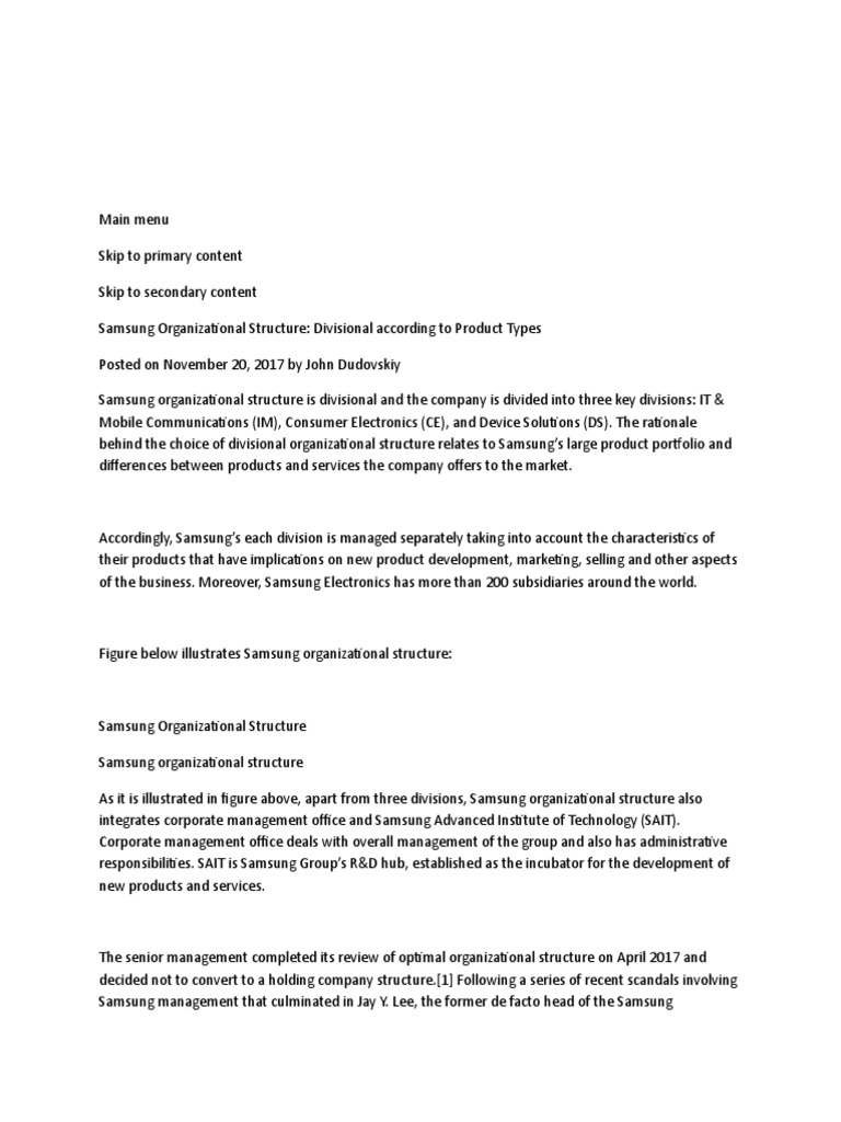 Samsung | PDF | Organizational Structure | Samsung