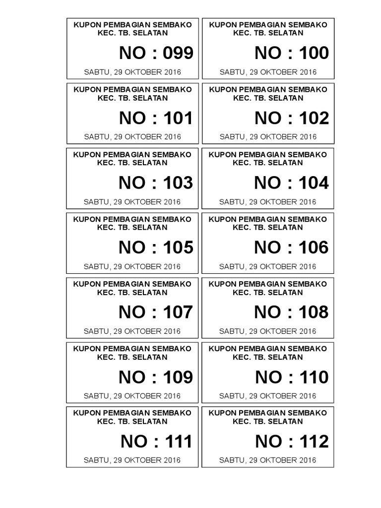 Kupon Bagi Sembako | PDF