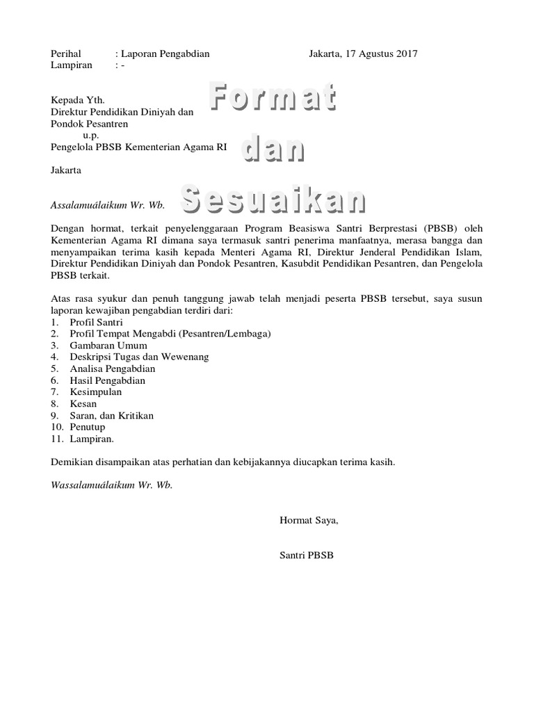 Format Surat Laporan Pengabdian Selama 3 Tahun | PDF