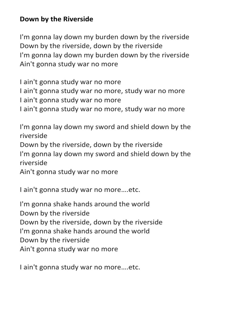 Down by the Riverside Lyrics | PDF