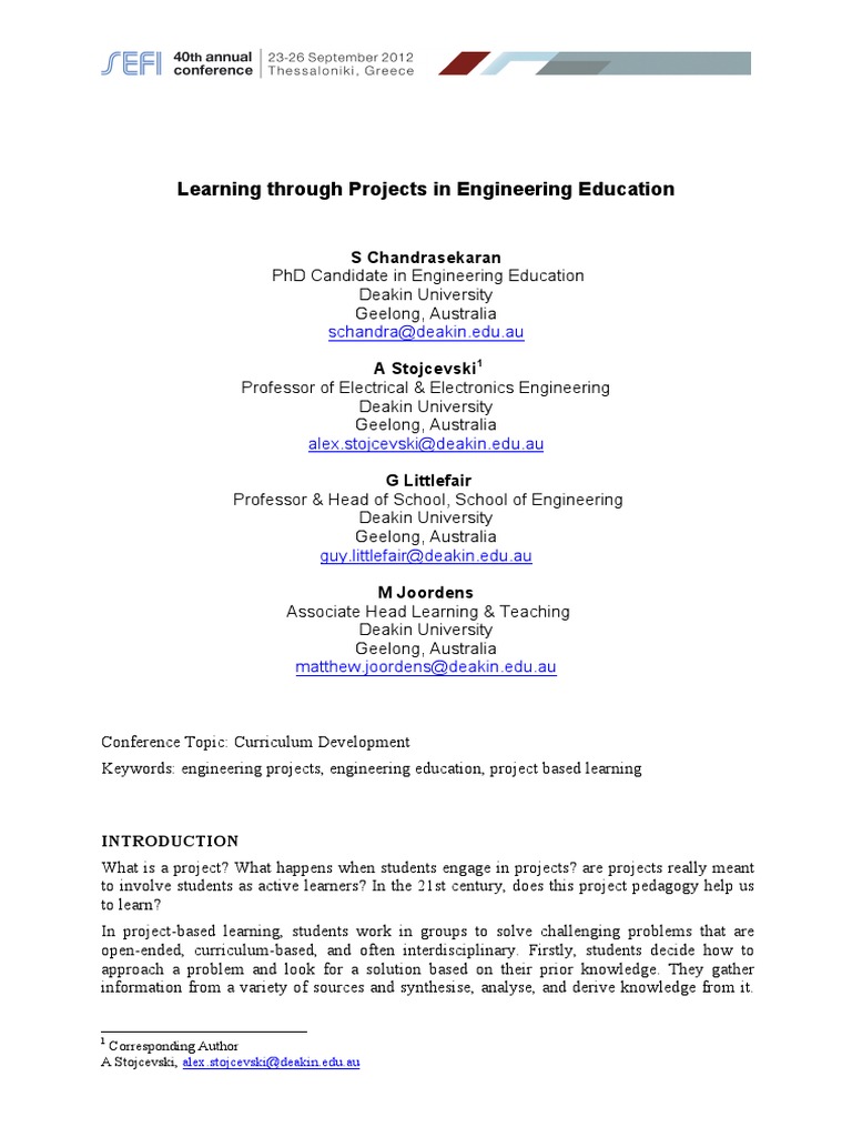 E Book On Engineering Projects | PDF | Project Based Learning | Teaching