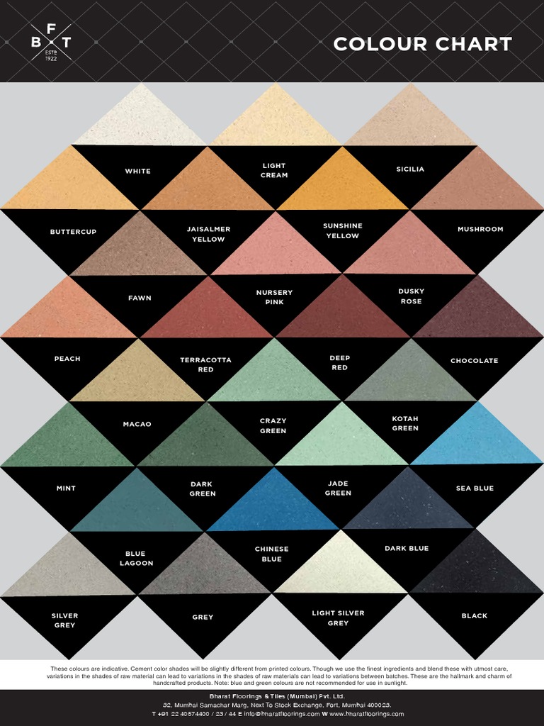 Colour Chart: Bharat Floorings & Tiles (Mumbai) Pvt. LTD | PDF | Color ...