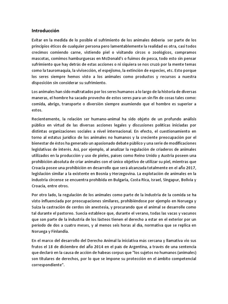 Derechos y bienestar de los animales | PDF | Propiedad | Bienestar