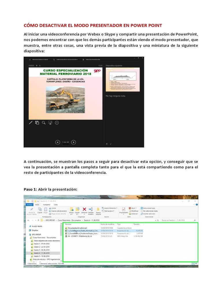Manual Desactivar Modo Presentador PowerPoint | PDF