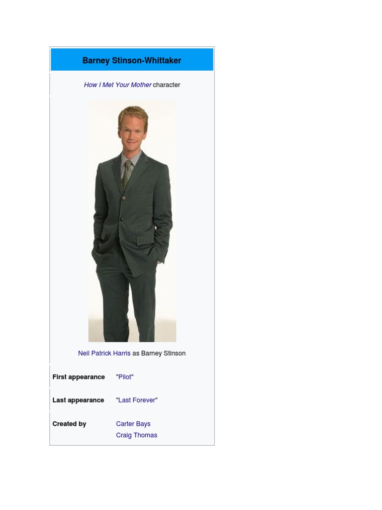 Barney Stinson-Whittaker: How I Met Your Mother | PDF