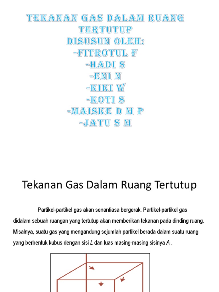 Tekanan Gas Dalam Ruang Tertutup | PDF