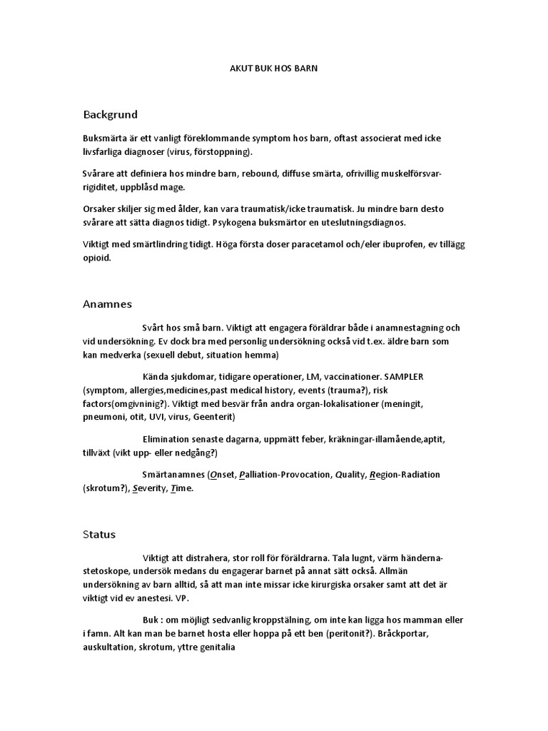 Akut Buk Hos BarnFINAL | PDF