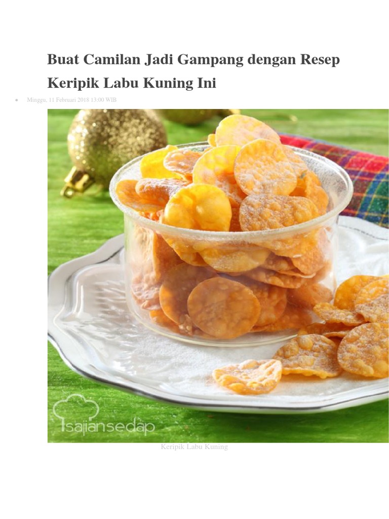 Resep Keripik Labu Kuning Ini | PDF