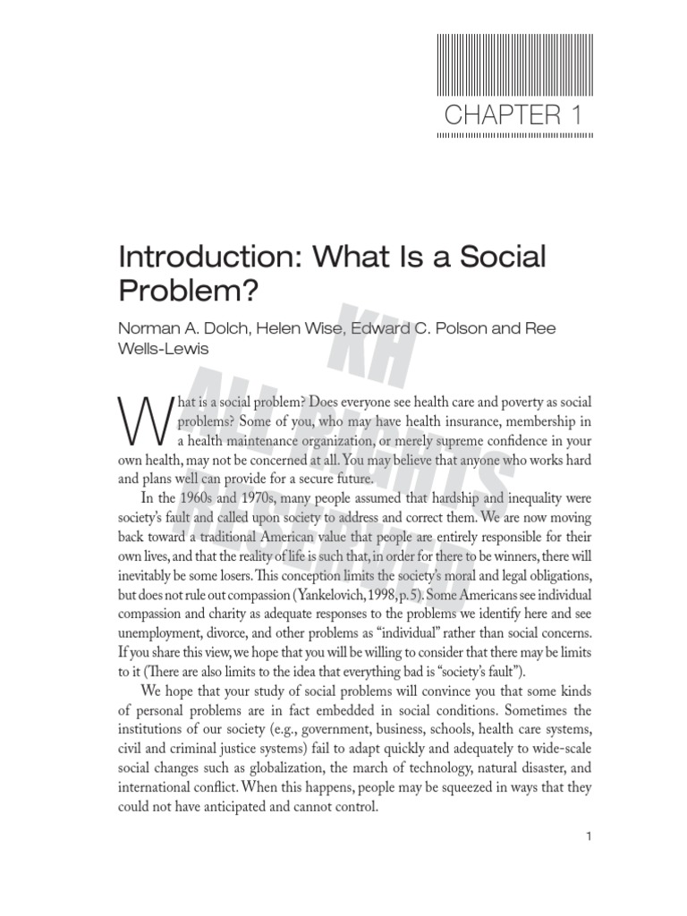 Social Problems - 4e - Chapter1 - Dolch Et Al 2016 PDF | PDF ...