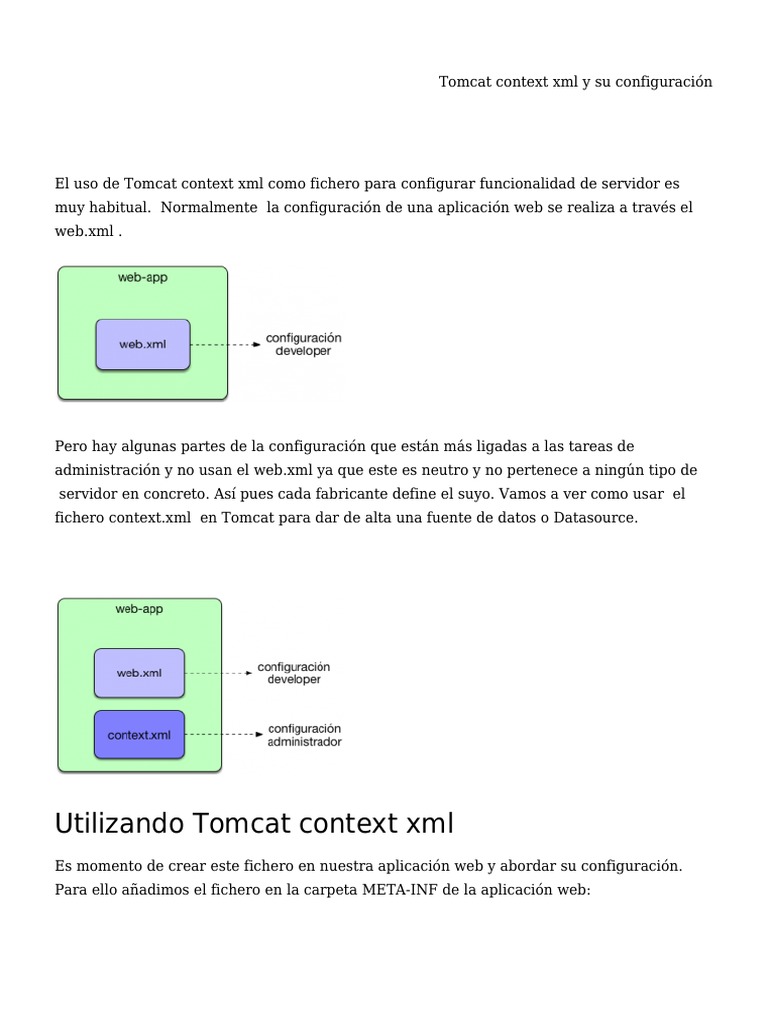 Tomcat Context XML y Su Configuración | PDF | SQL | Mi sql