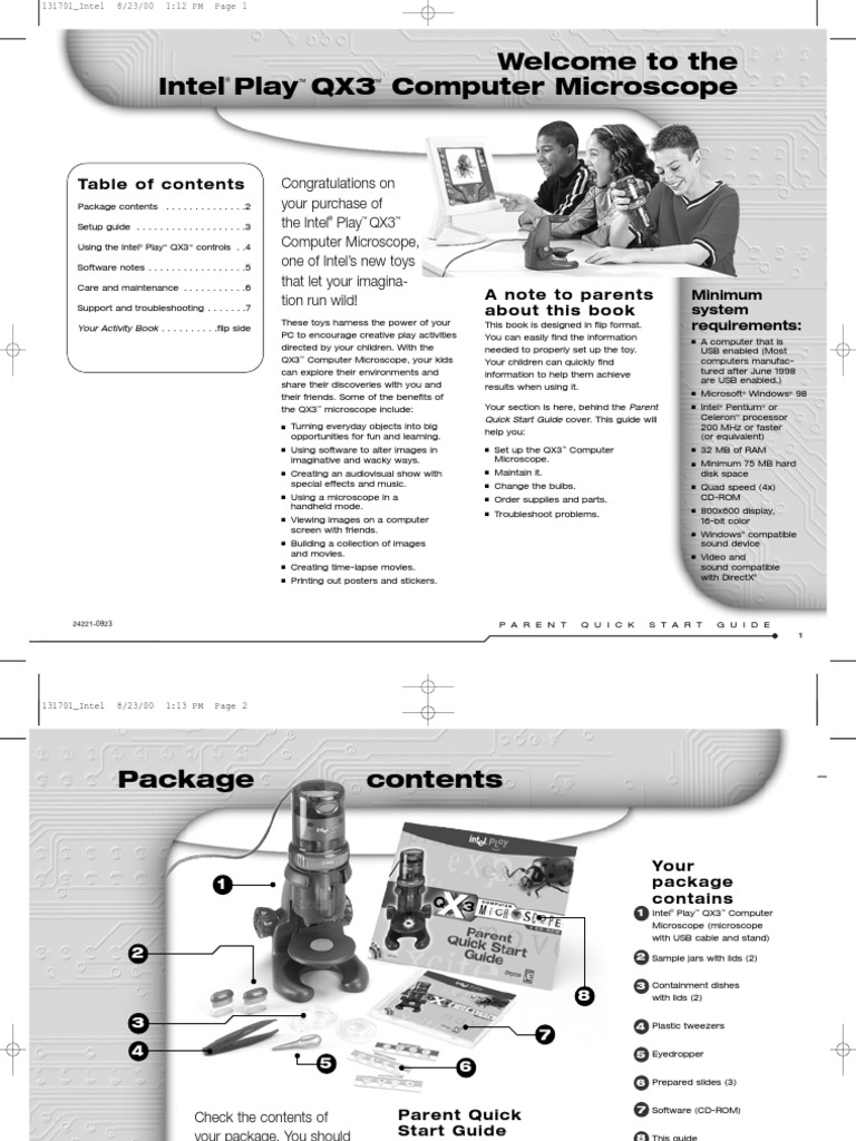 Intel Qx3 Support Guide PDF | PDF | Icon (Computing) | Microscope