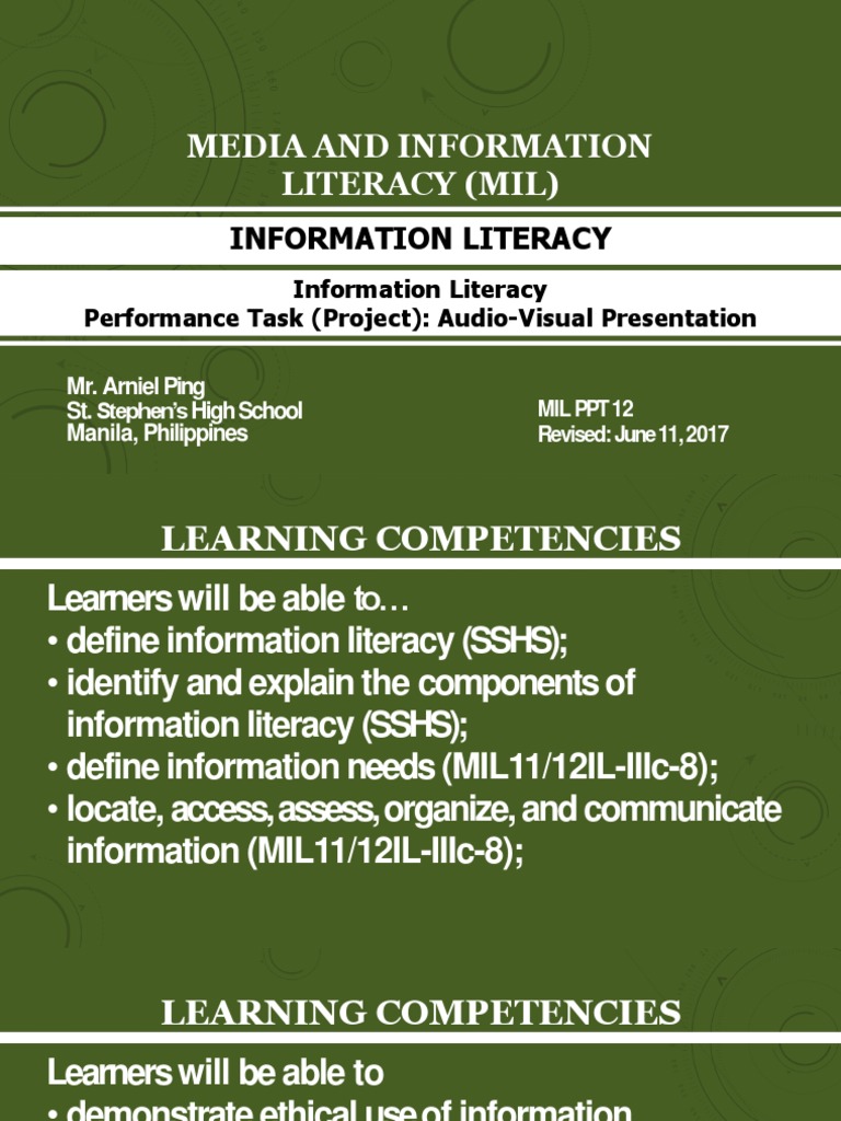 Media and Information Literacy (Mil) | PDF | Information Literacy ...