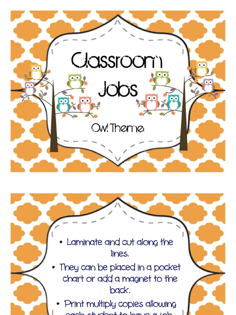 Classroom Jobs for Teachers | PDF | Language Arts & Discipline | Home ...