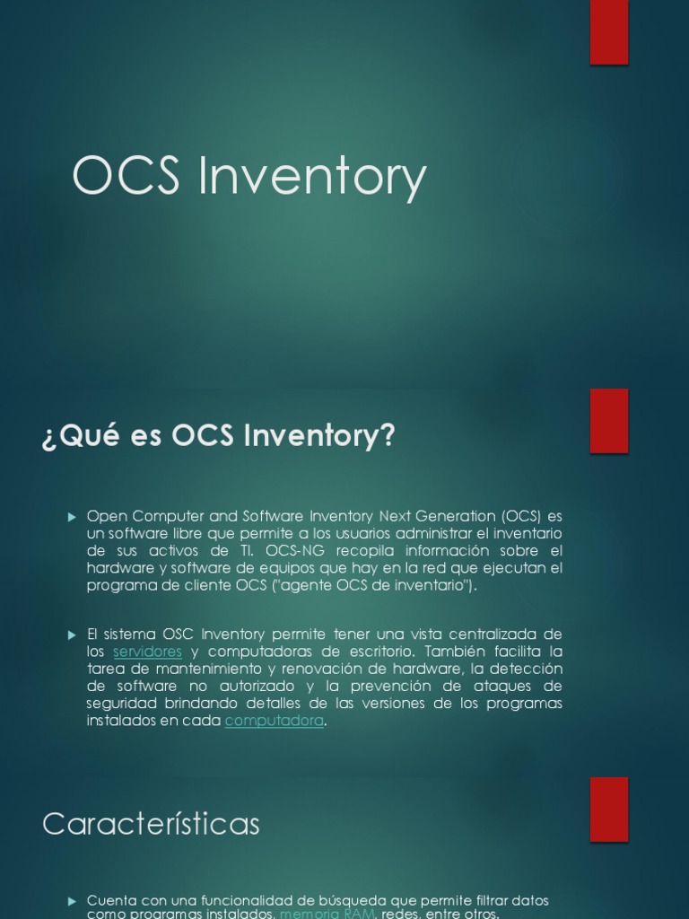 OCS Inventory | PDF | Servidor (Computación) | Enrutador (Computación)