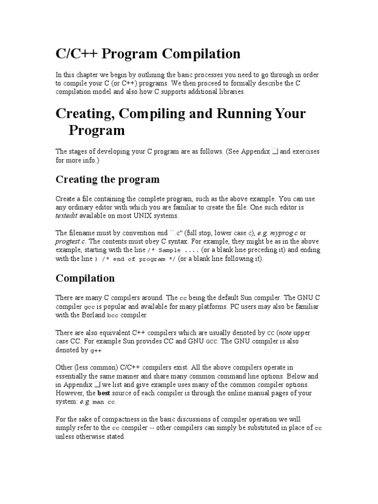 C Compilation Process | PDF | C (Programming Language) | Library (Computing)