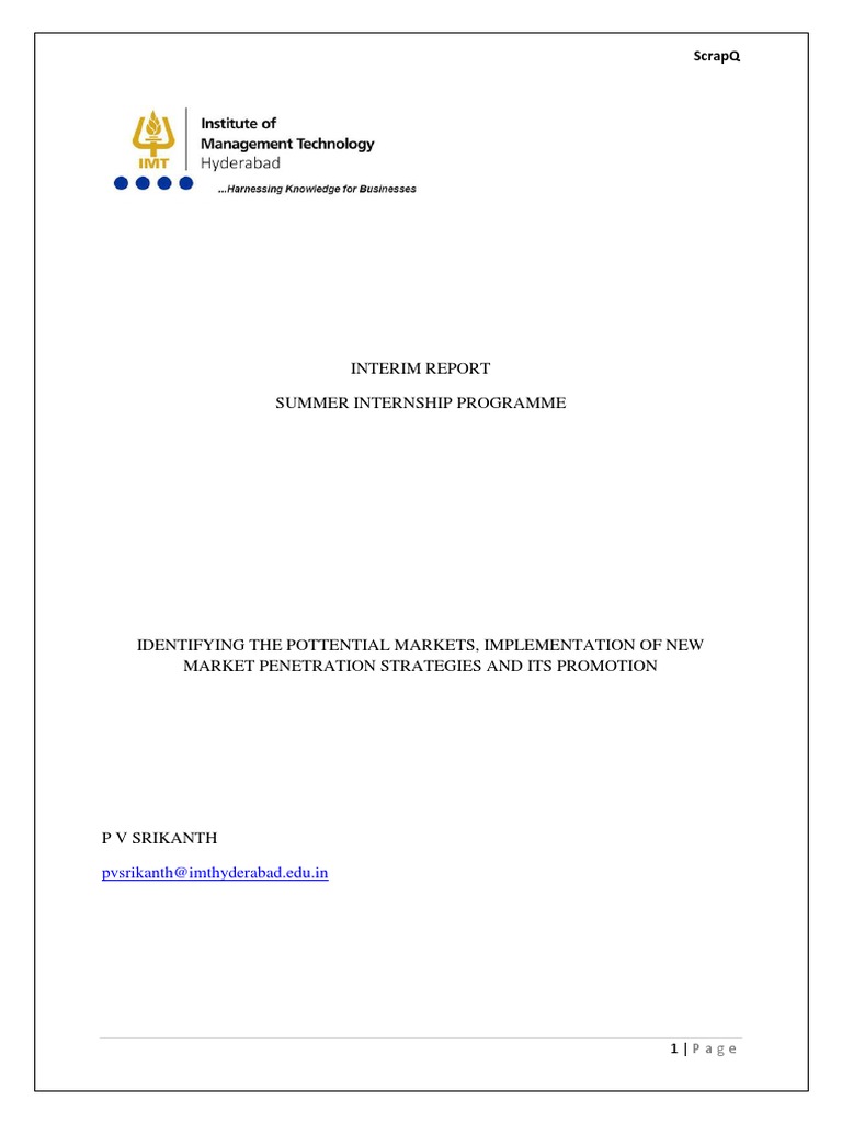 Scrapq Final Report | PDF | Marketing Strategy | Strategic Management