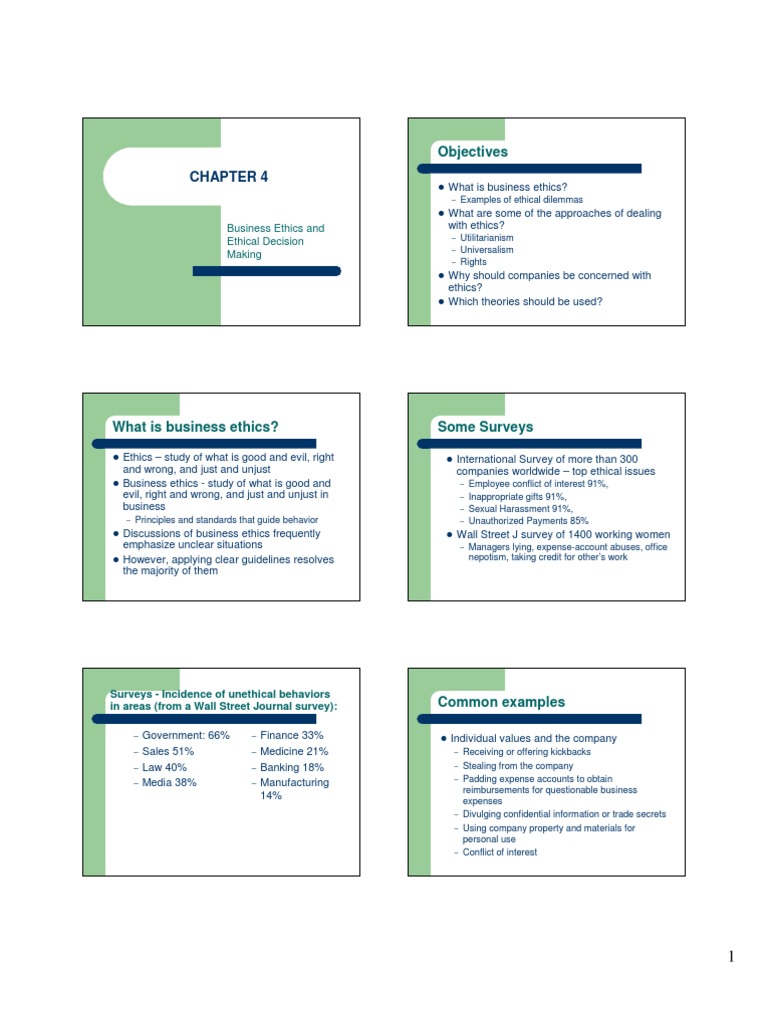 Chapter 4 - Business Ethics | PDF | Business Ethics | Utilitarianism