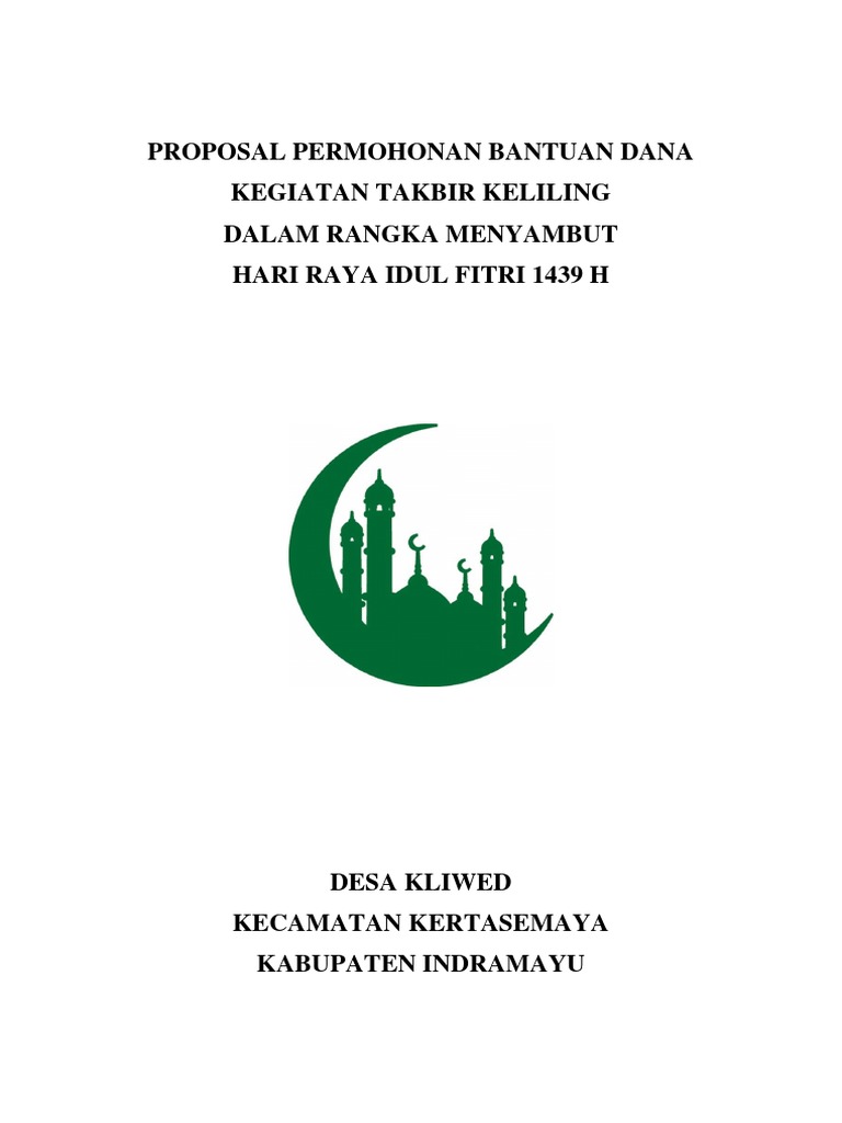 Proposal Takbir Keliling Kliwed | PDF