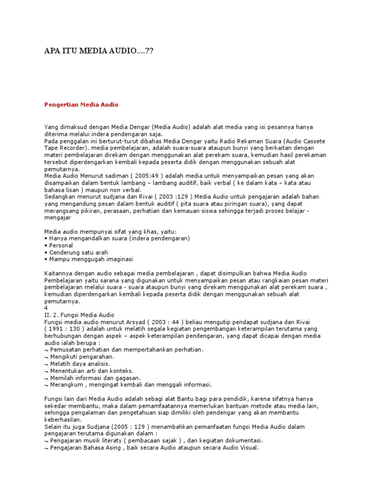 Apa Itu Media Audio | PDF