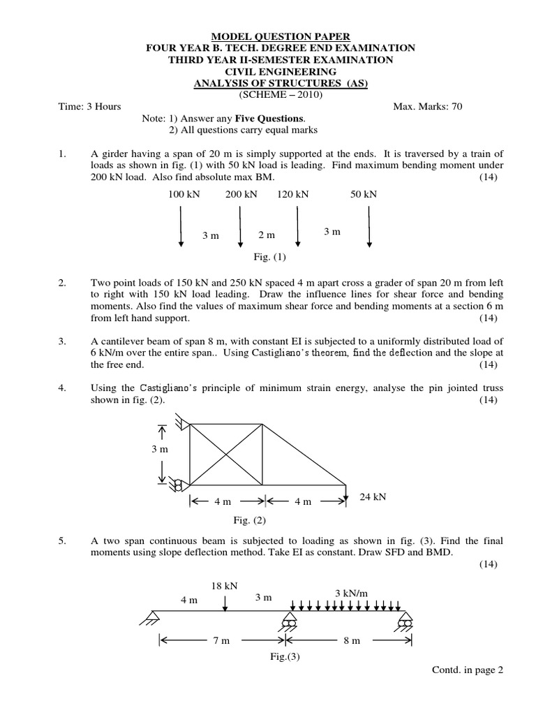 Model Question Paper Four Year B Tech Degree End Examination Third 4732