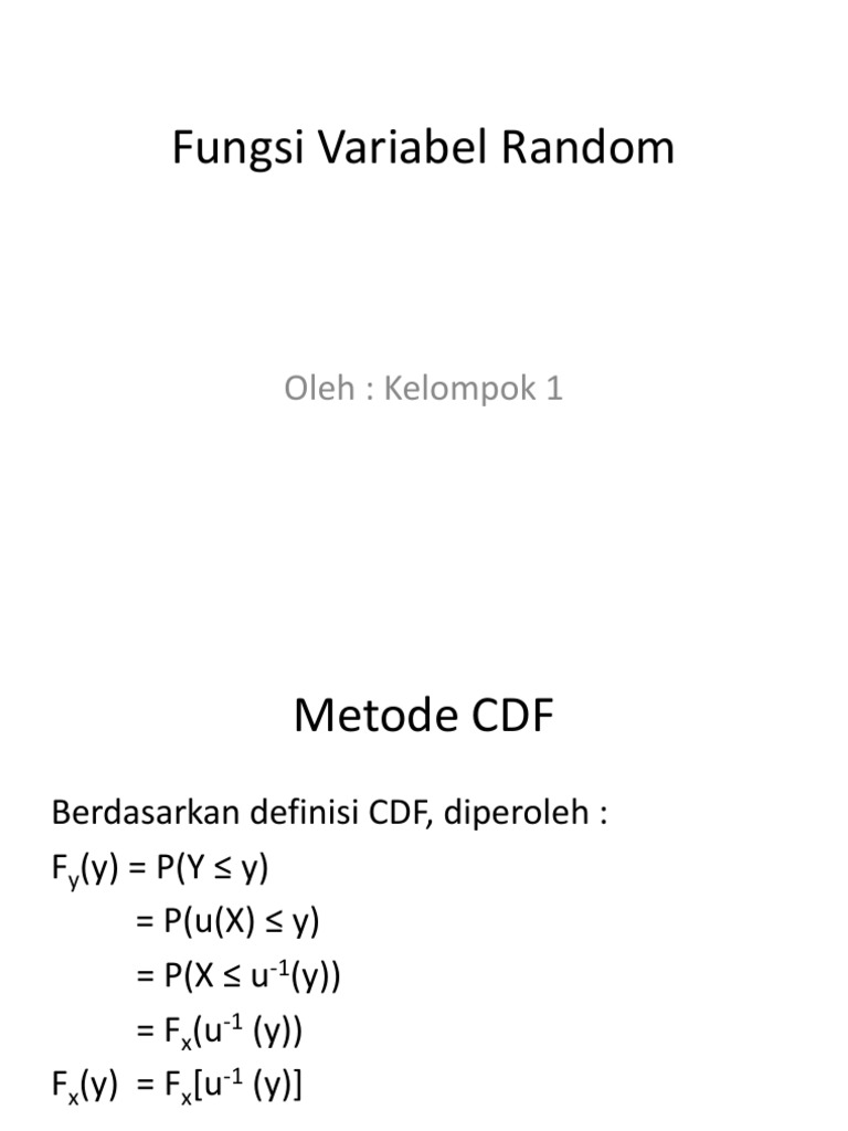 Transformasi Variabel Random | PDF