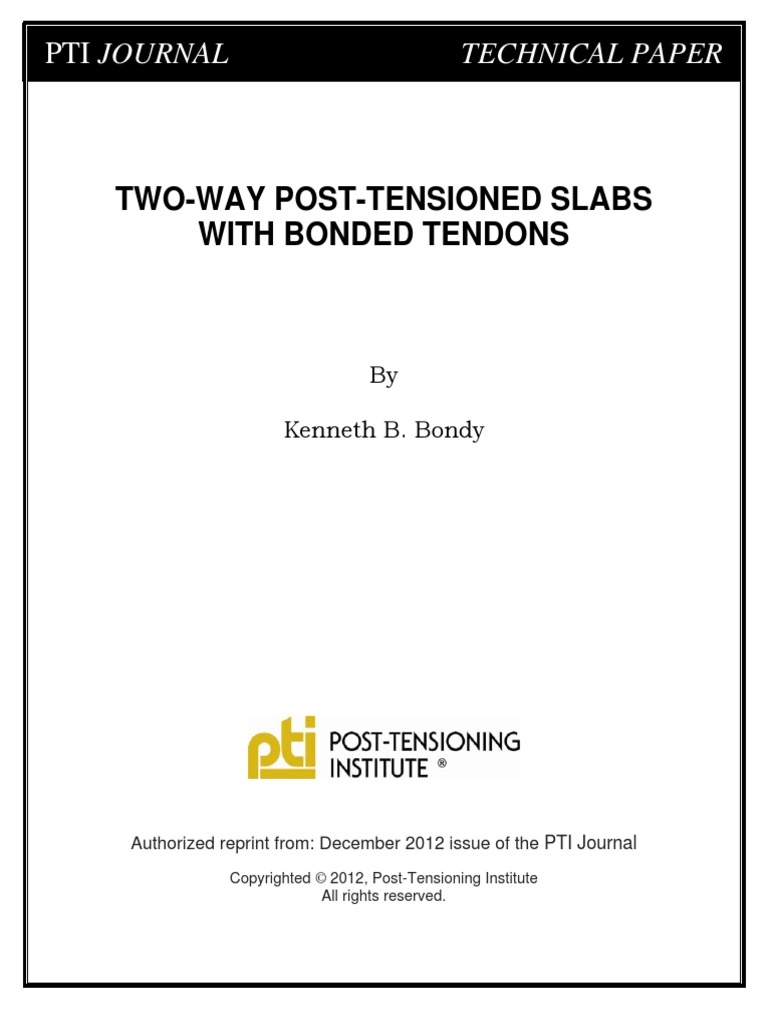 130129-Journal Reprint-Bondy-Two-Way PT Slabs With Bonded Tendons | PDF ...