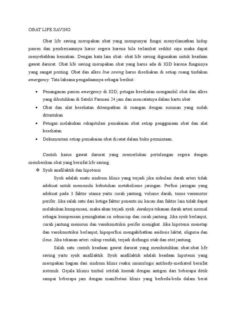 Obat Life Saving | PDF