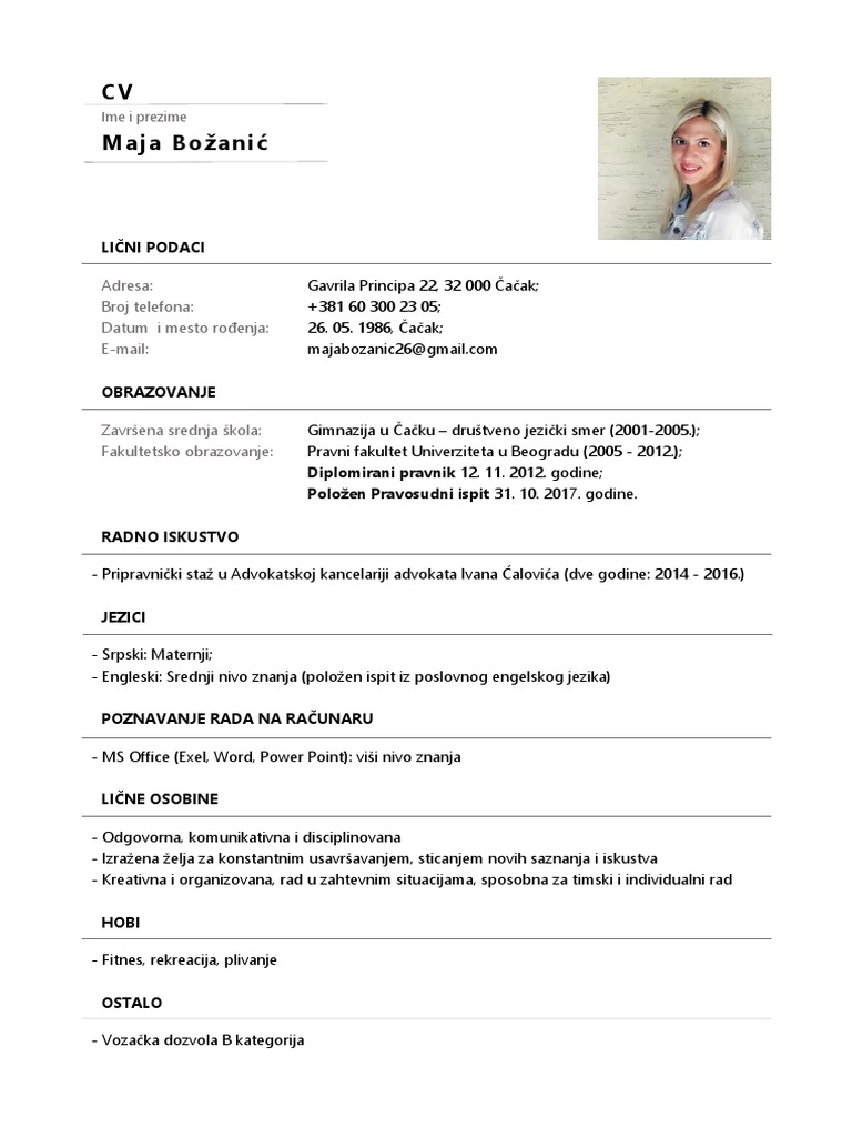 Maja Bozanic CV | PDF