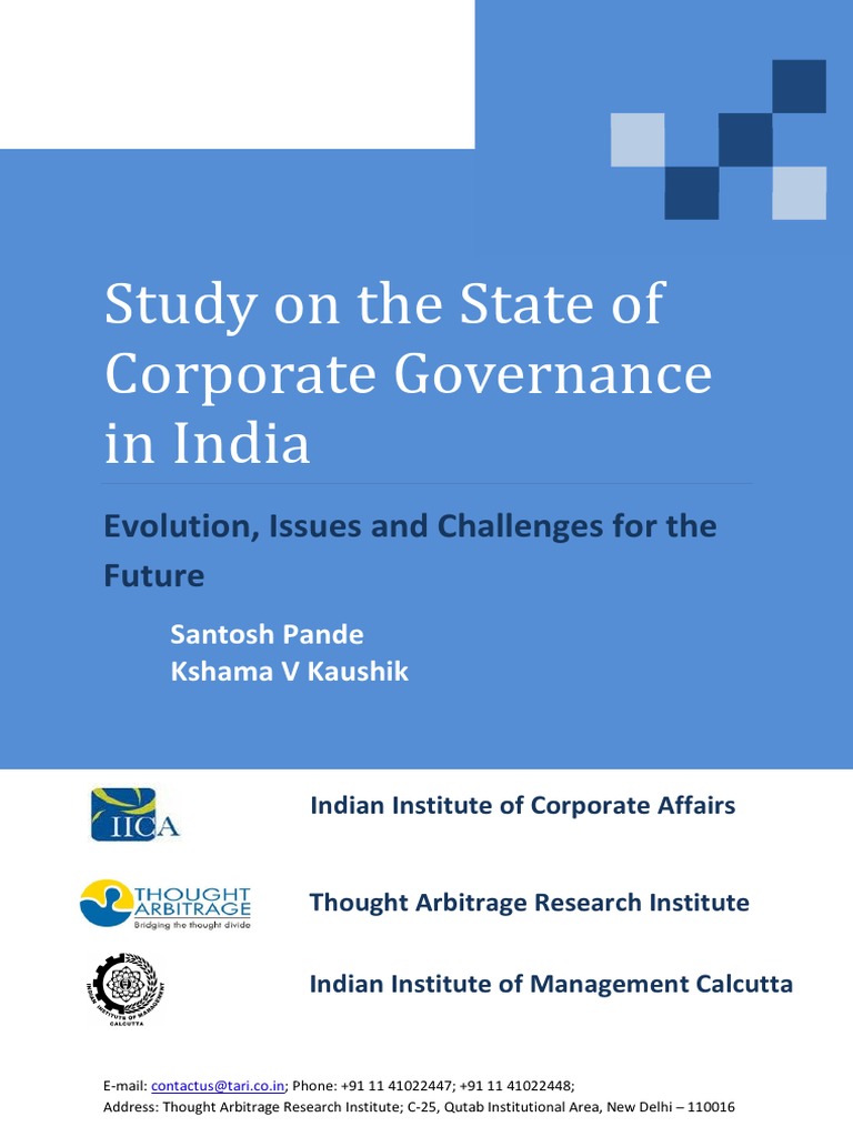 Evolution of Corporate Governance in India PDF | PDF | Finance & Money ...