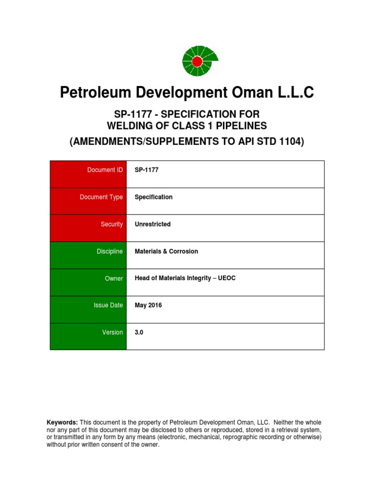 Sp-1177-Ver 3 0 | PDF | Nondestructive Testing | Welding